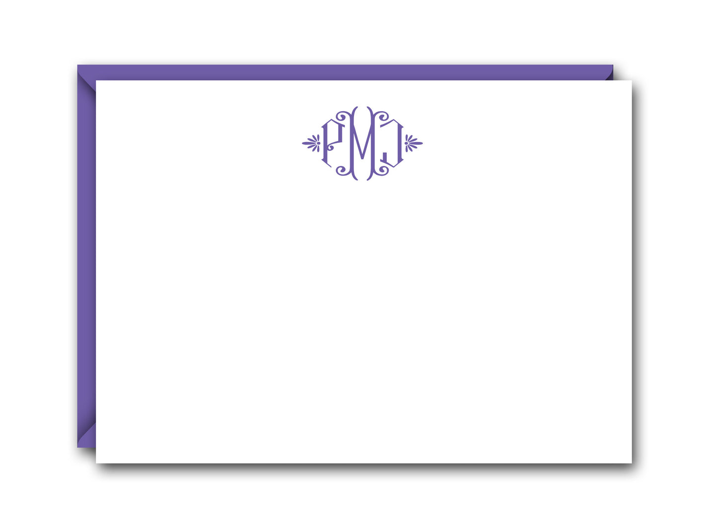 DIAMOND MONOGRAM FLAT NOTE CARD SET – The Mad Padder