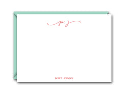 SCRIPT INITIALS PERSONALIZED NOTE CARD SET – The Mad Padder